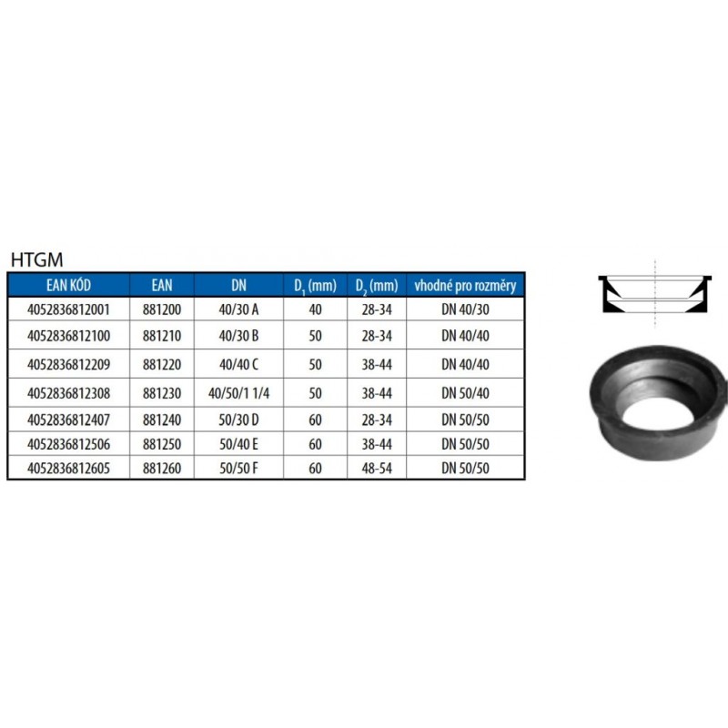 OSMA HTGM Gummimanschette DN 50/30 881240