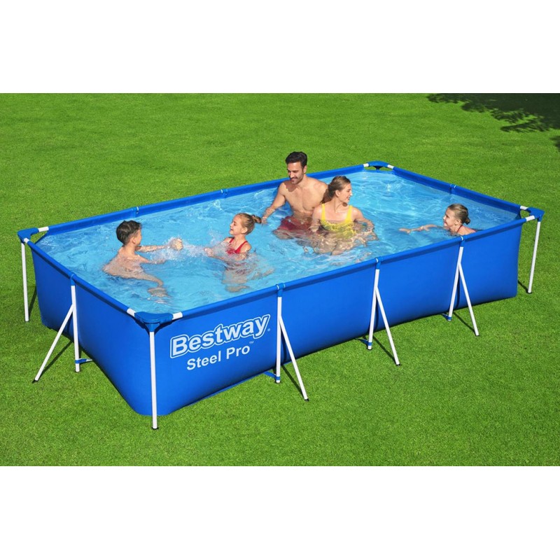 BESTWAY Steel Pro™ Frame Pool 400 x 211 x 81 cm, ohne Pumpe, eckig ...