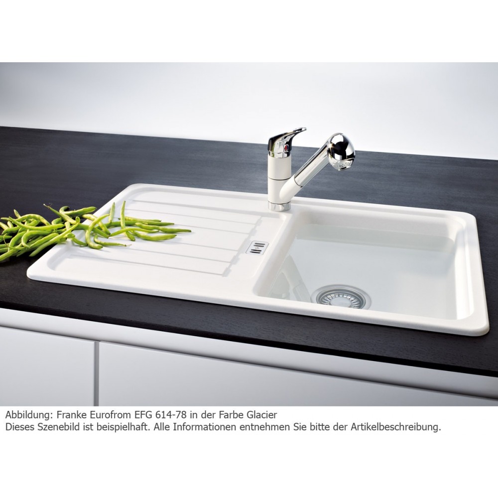 Franke Einbauspüle Euroform EFG 614-78 Fragranit DuraKleenPlus, Glacier ...