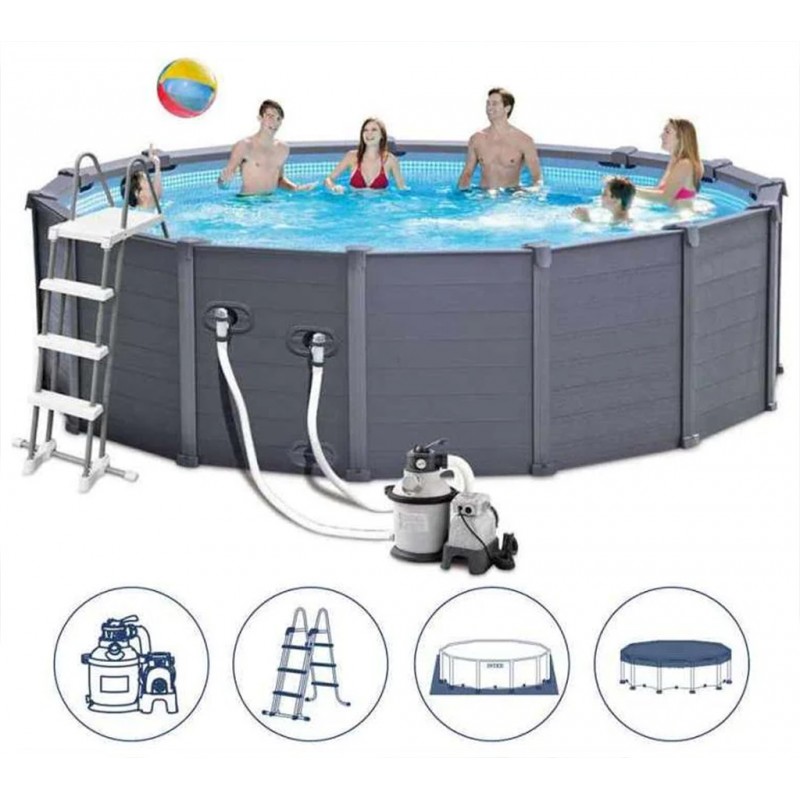 INTEX Graphite Grey Panel O 478 x 124 cm, 26384NP