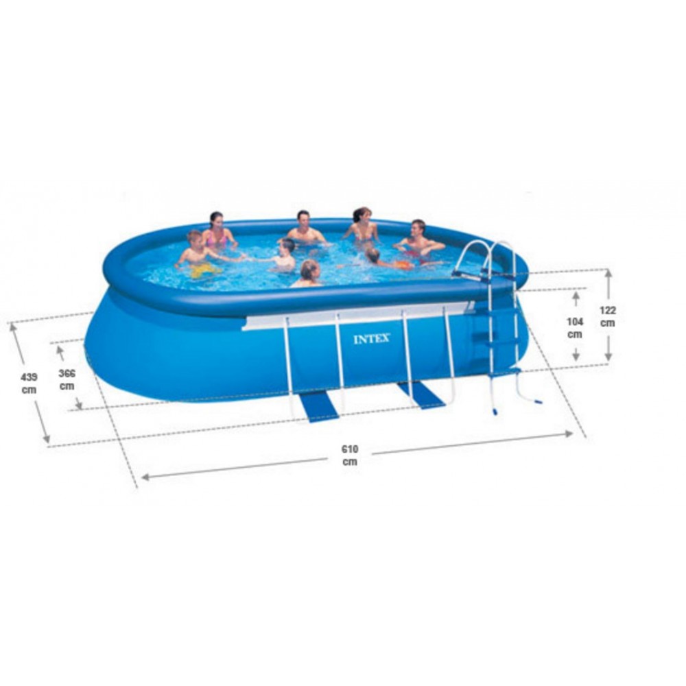 INTEX Oval Frame Pool Set 610 x 366 x 122 cm, 28194GN