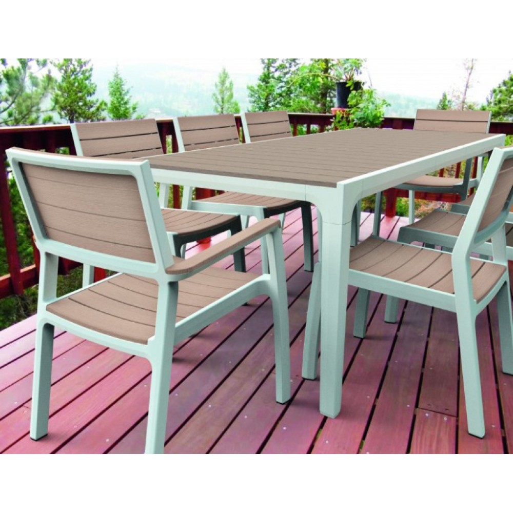KETER HARMONY Gartentisch 160 x 90 x 74 cm, cappuccino/weiß 17201231